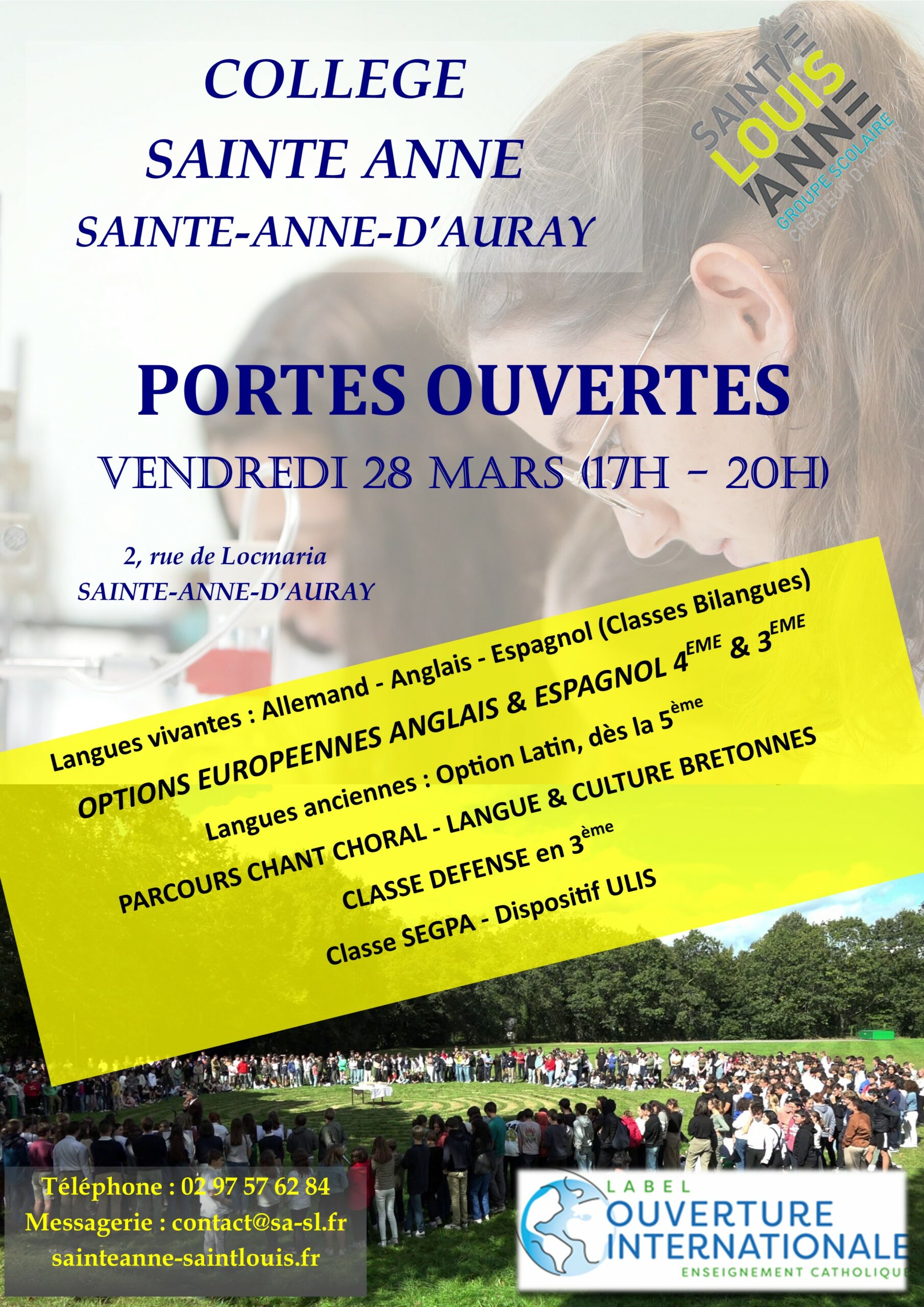 PORTES OUVERTES COLLEGE SAINTE ANNE - VENDREDI 28 MARS 2025 (17H - 20H ...